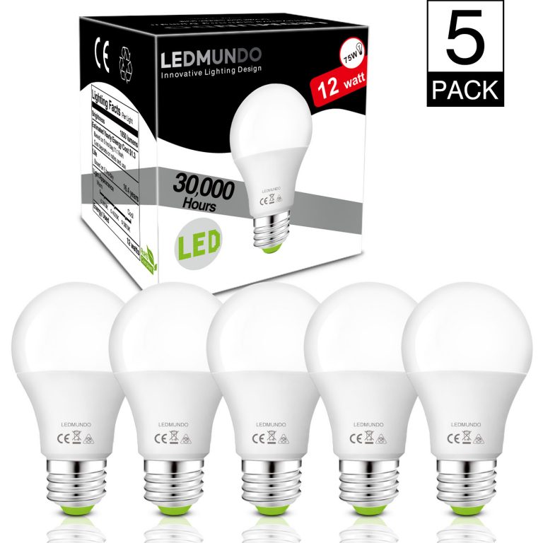 LEDMUNDO 12V-24V AC/DC 12W 4000K LED Edison Bulbs,12W 1050lumen A19 E26 ...
