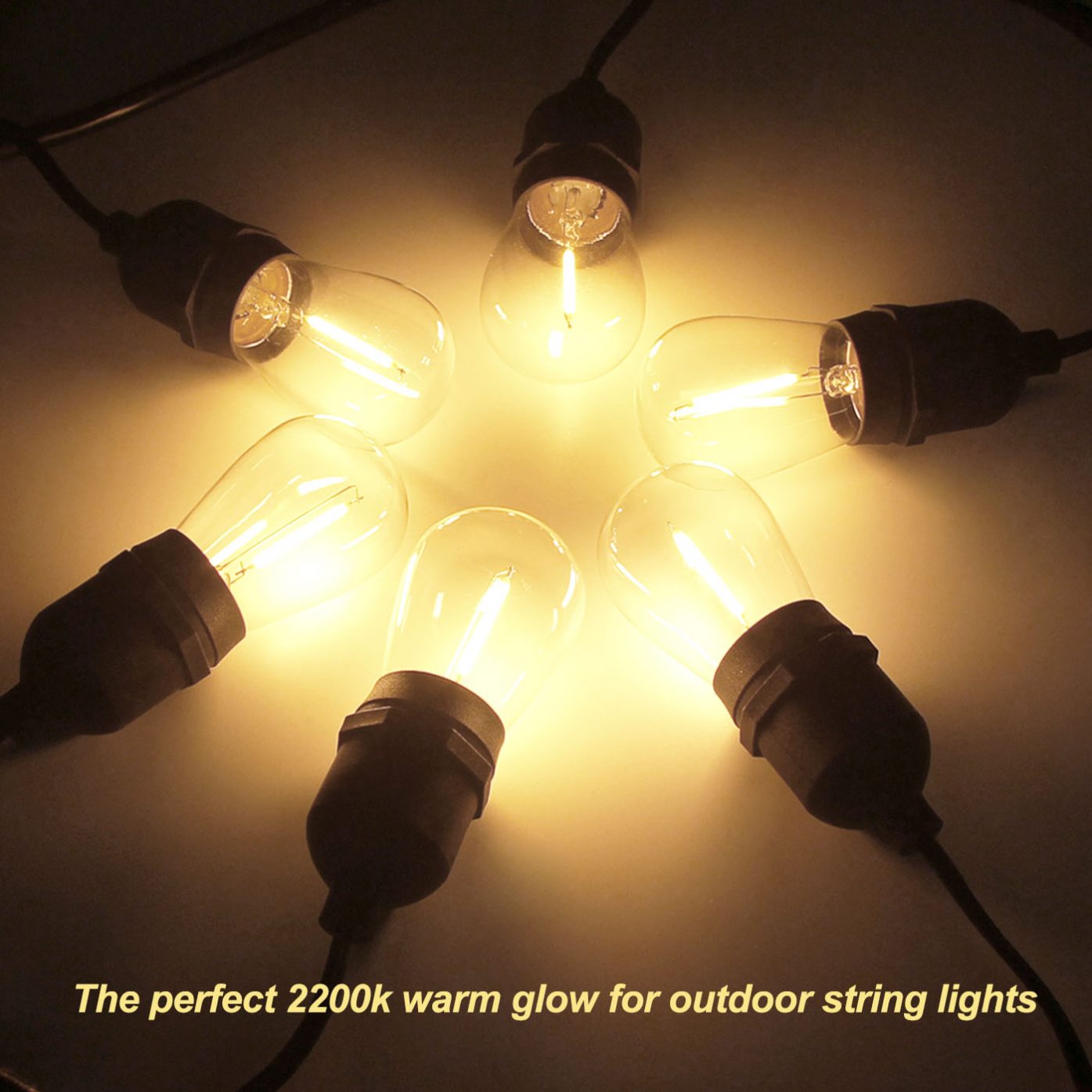 1W S14 LED Light Bulb – Truly Warm 2200K Dimmable Clear Glass E26 Base ...