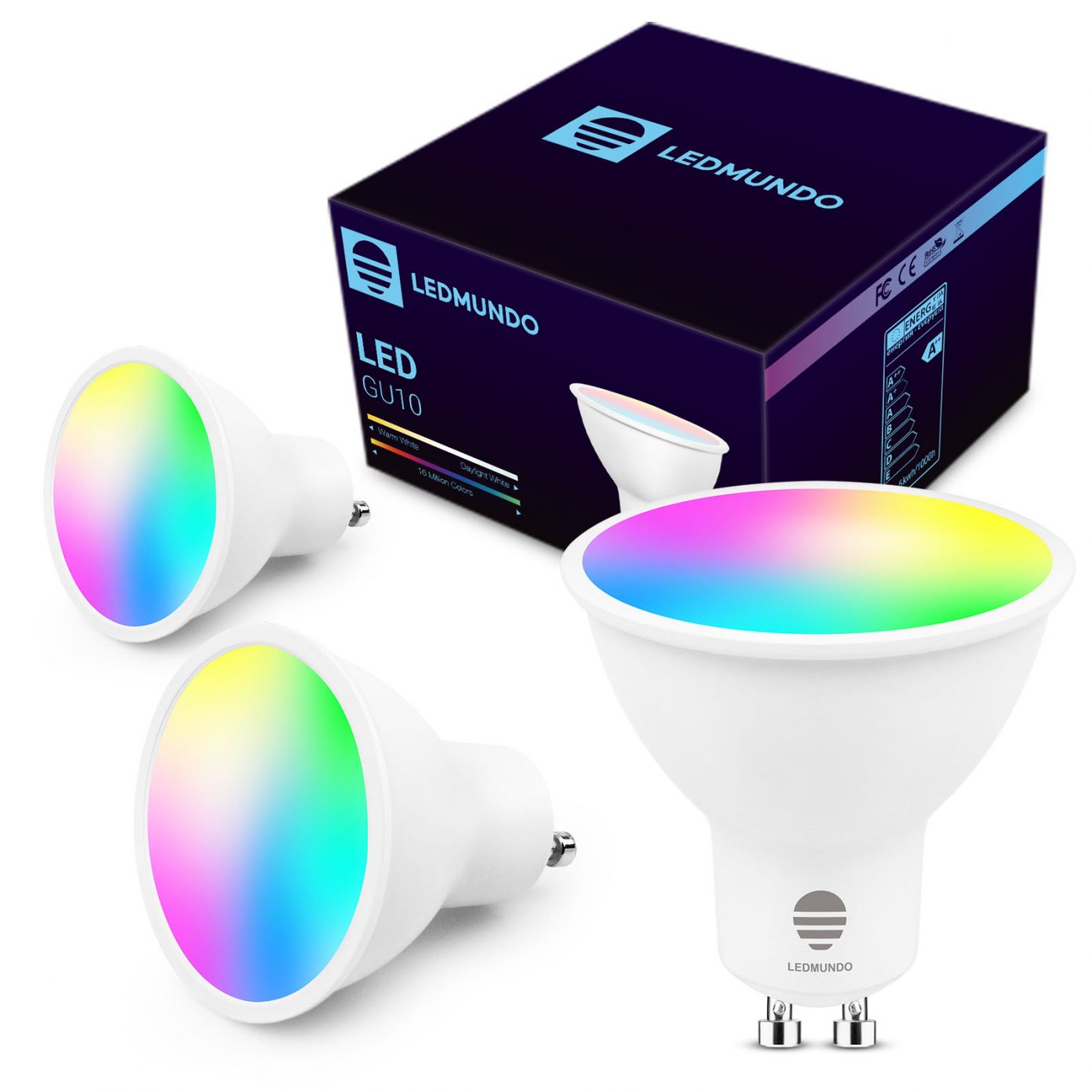 Smart GU10 LED Light Bulb, 5W (50W Equivalent), Dimmable RGBCW LED Bulb ...