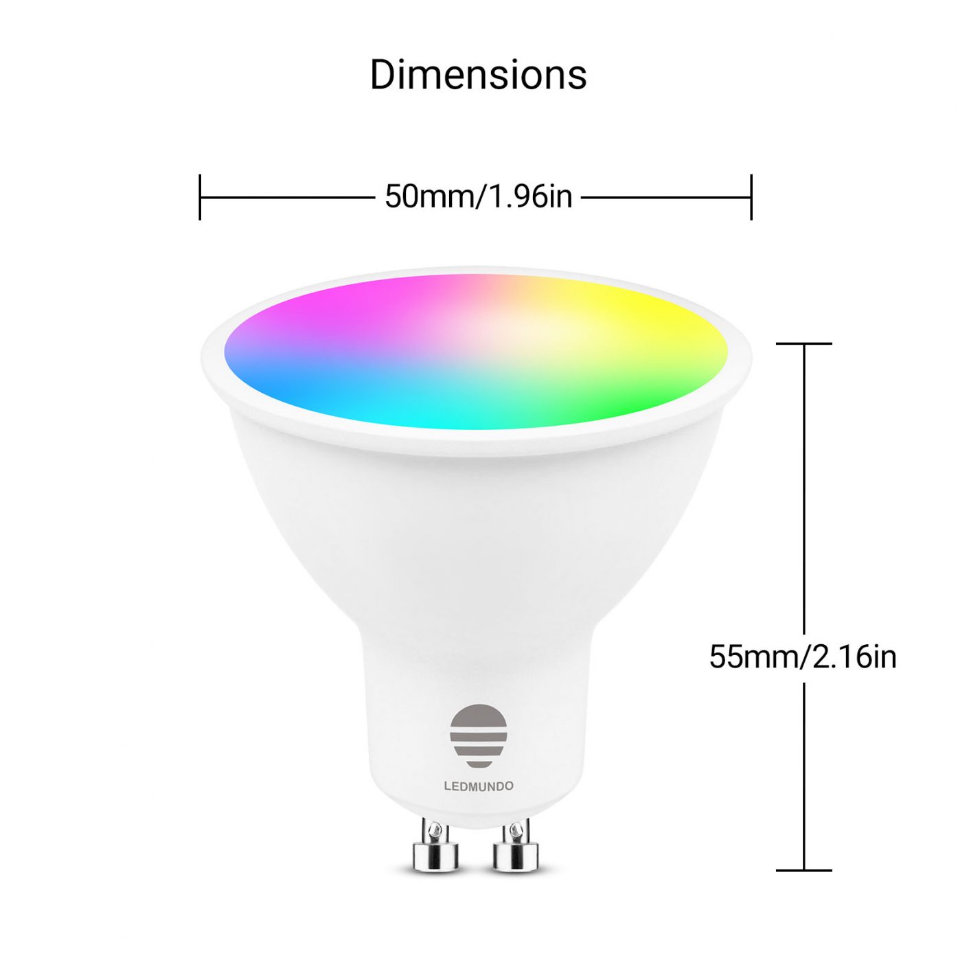 Smart WiFi GU10 LED Light Bulbs with White Light 2700k-6500k 5W – RGBCW ...